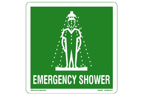 Emergency Shower Sign 250x250mm - Poly – Enware