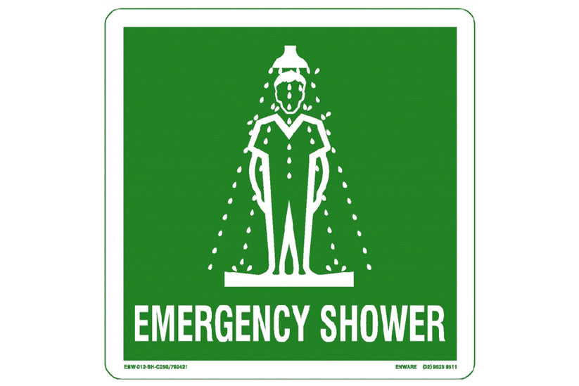 Emergency Shower Sign 250x250mm - Poly – Enware