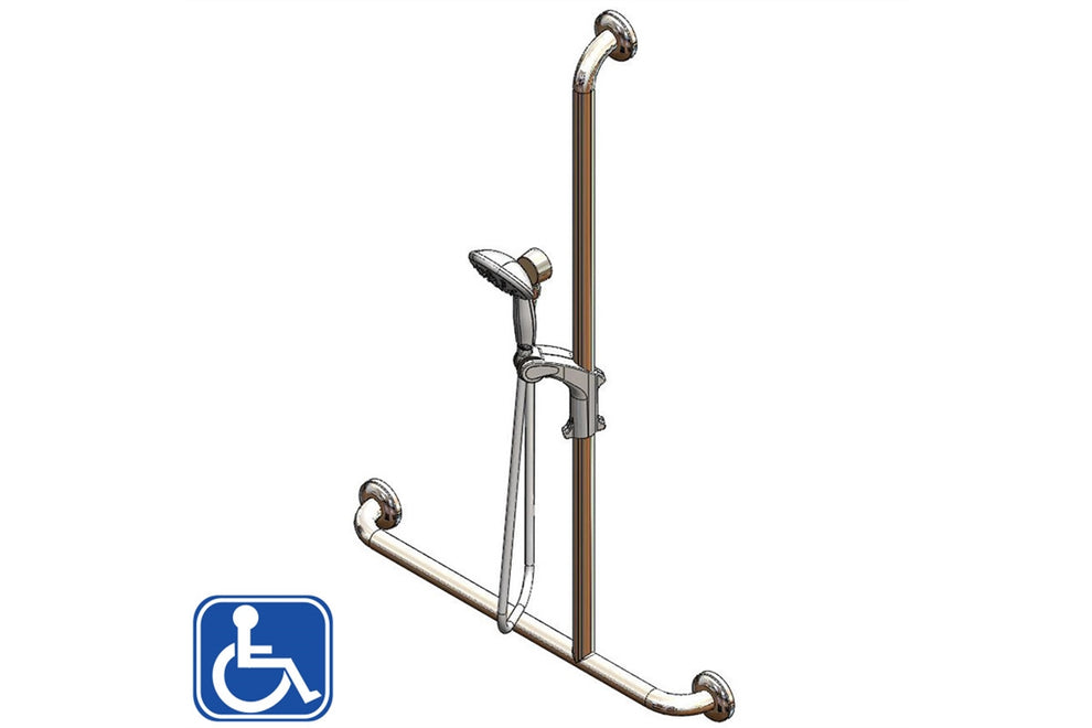 Hand Held Shower - White & Hose - Right Hand Inverted T Stainless Stee ...