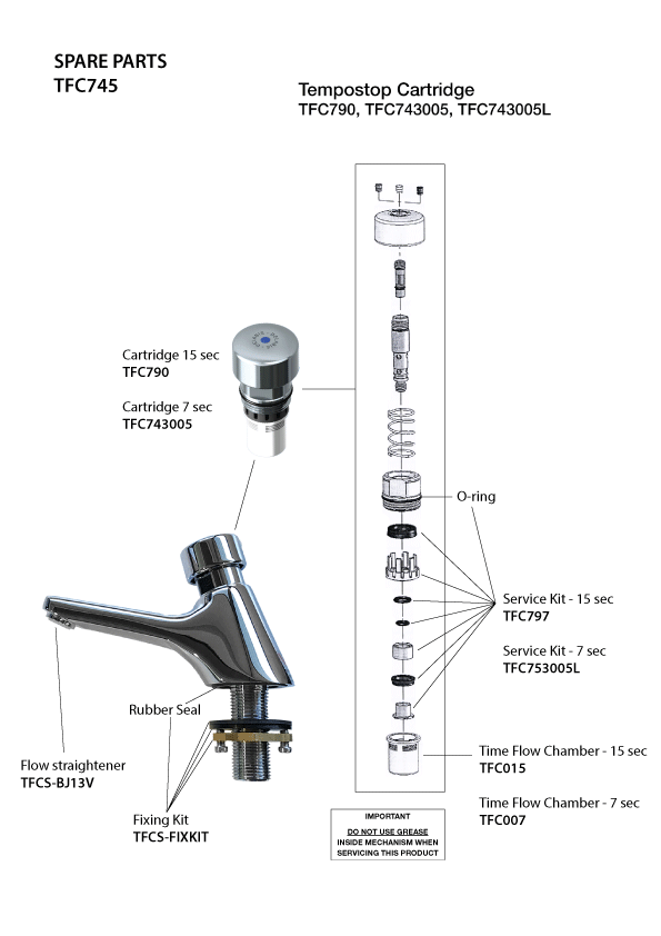 Delabie TempoStop Time-Flow Basin Pillar Tap - Button – Enware