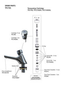 Delabie TempoStop Time-Flow Basin Pillar Tap - Button – Enware
