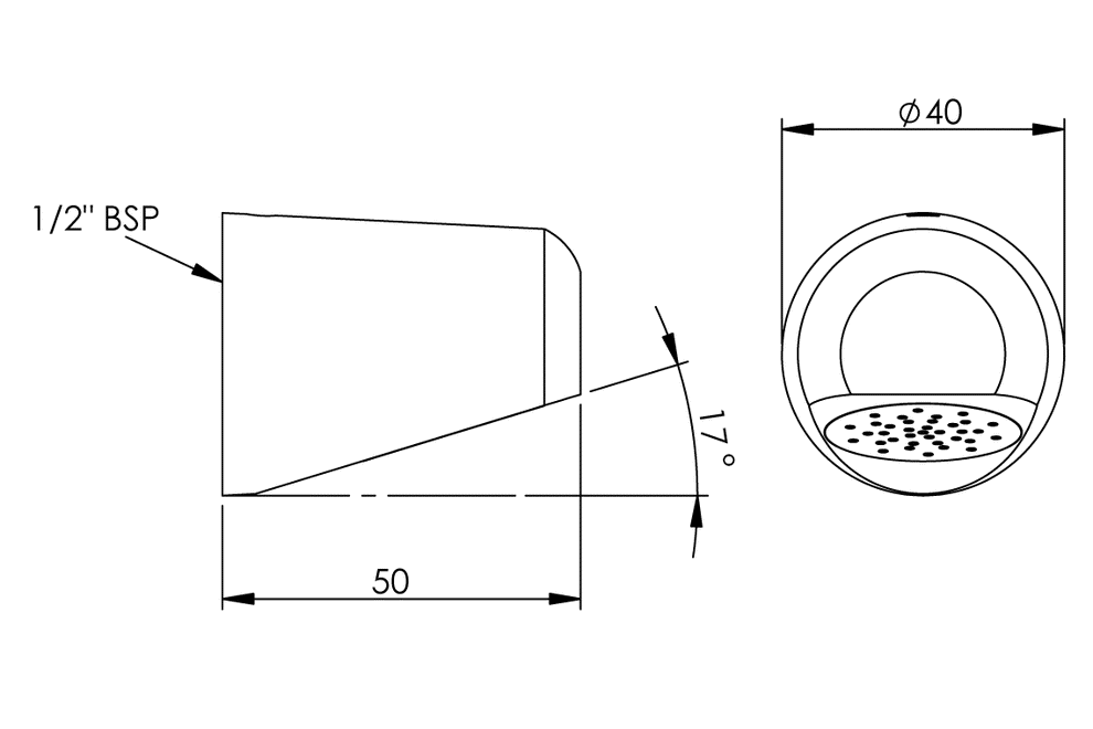 School Pattern Anti Vandal Shower Rose 15mm FI - Enware